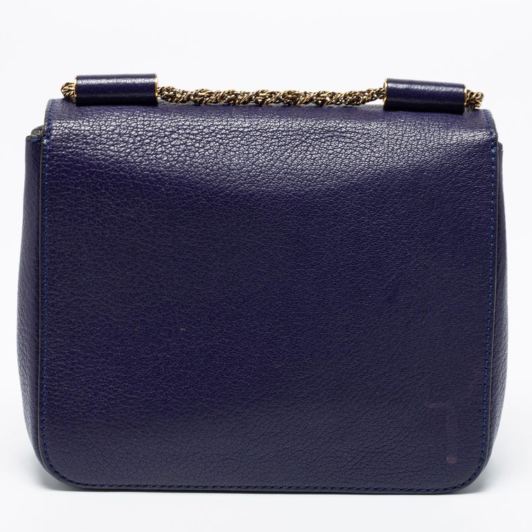 Chloé Purple Leather Small Elsie Shoulder Bag For Sale at 1stDibs