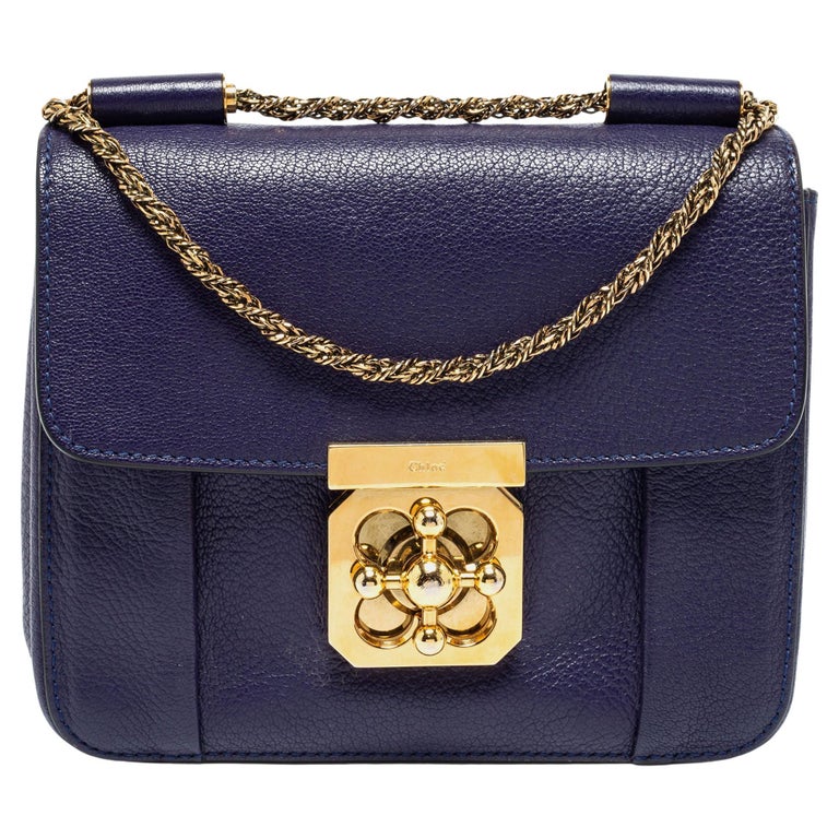 Chloé Purple Leather Small Elsie Shoulder Bag For Sale at 1stDibs