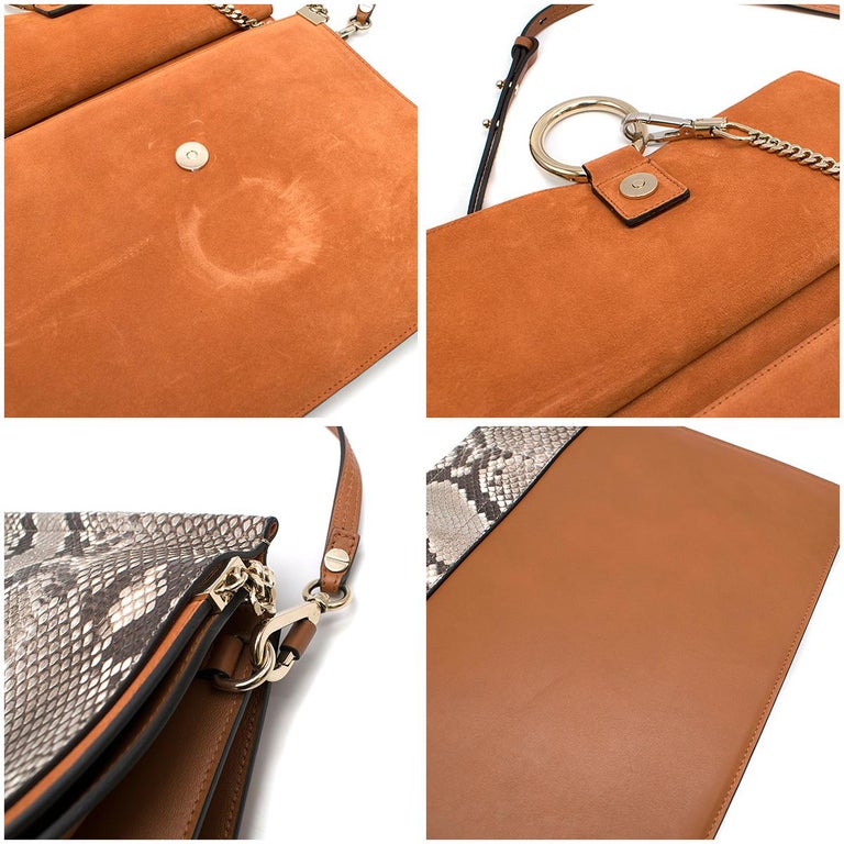 Chloe Python and Tannish Red Suede 'Faye' Shoulder Bag For Sale at 1stdibs