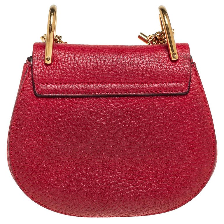 Chloe Red Grained Leather Nano Drew Shoulder Bag at 1stDibs | chloe red ...