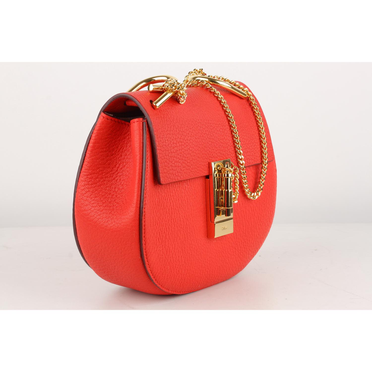 Chloe Red Leather Drew Crossbody Messenger Bag For Sale at 1stDibs