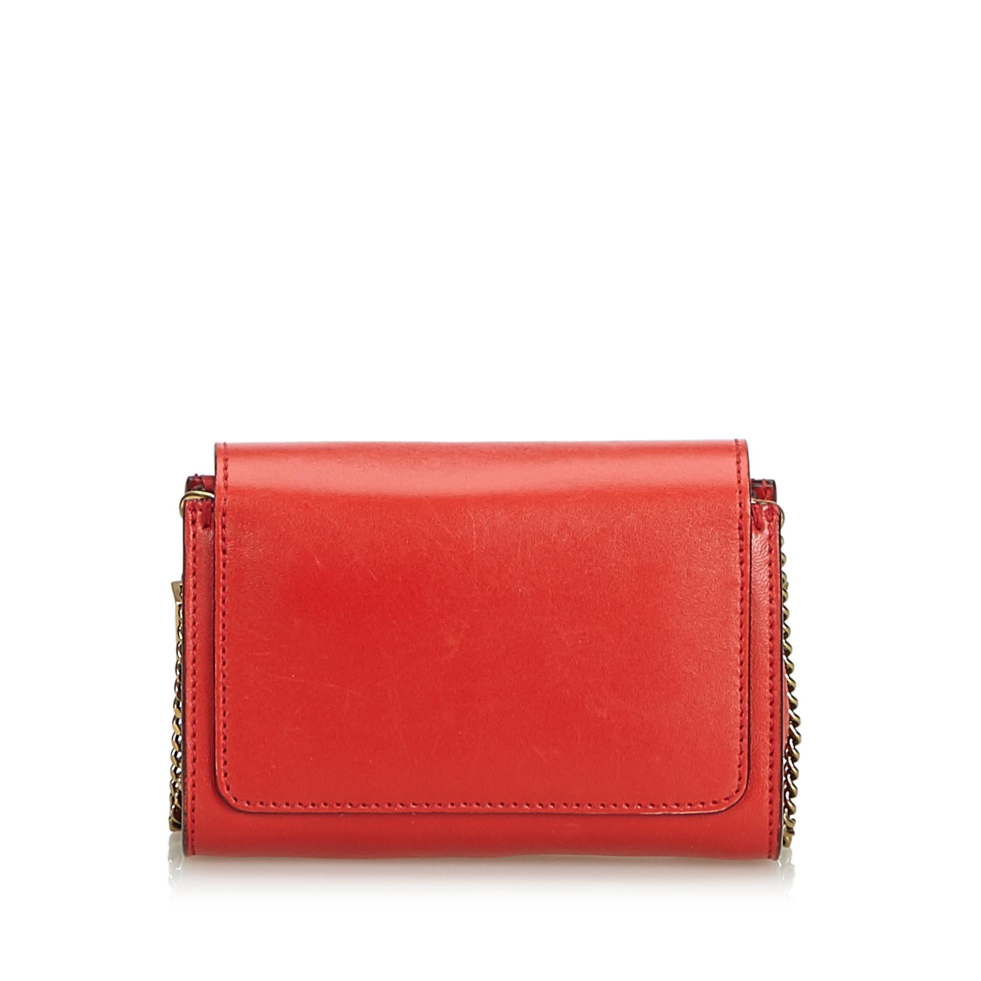Chloe Red Leather Elle Crossbody Bag France at 1stDibs
