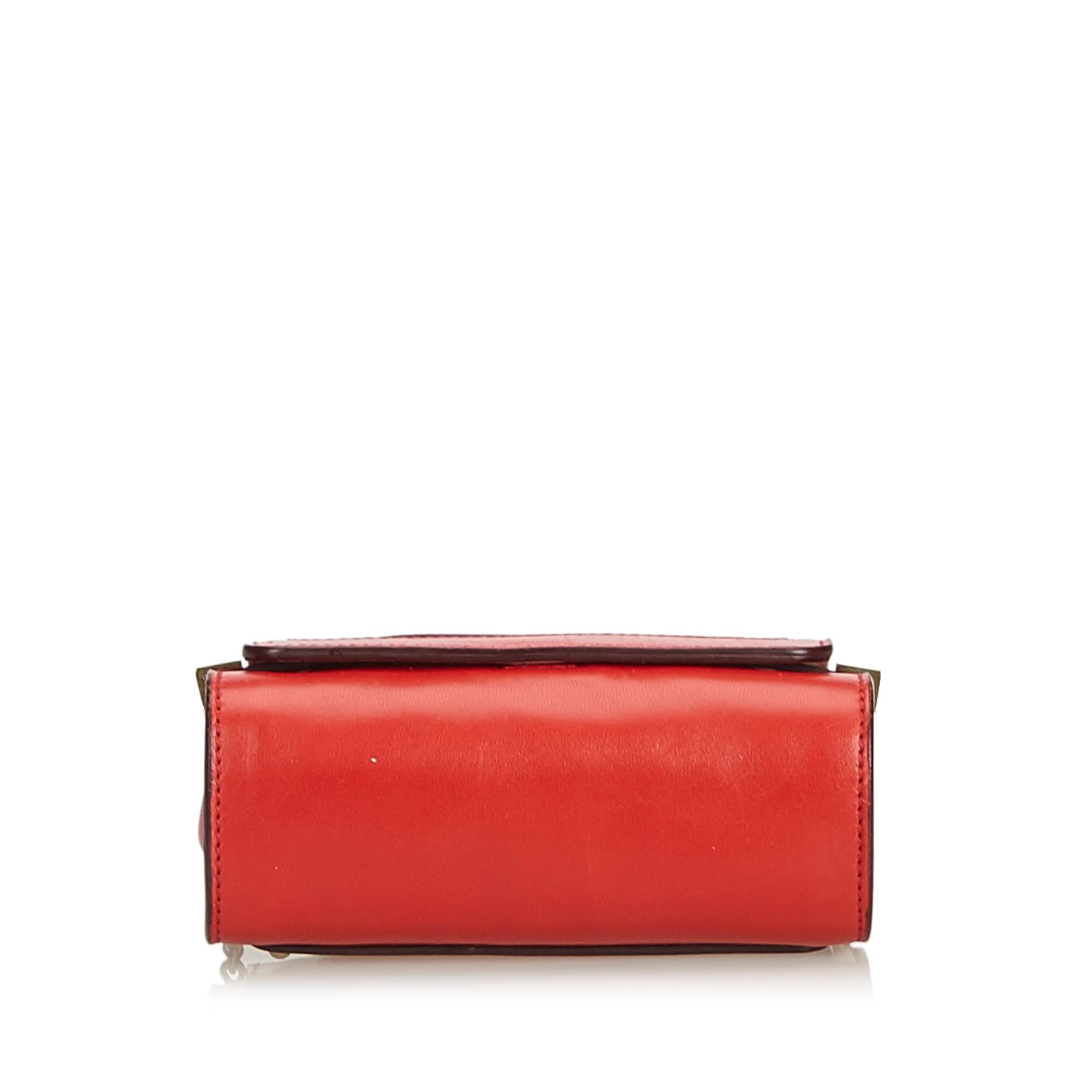 Chloe Red Leather Elle Crossbody Bag France at 1stDibs