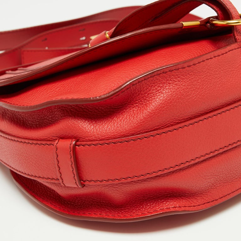 Chloe Red Leather Medium Marcie Crossbody Bag For Sale at 1stDibs