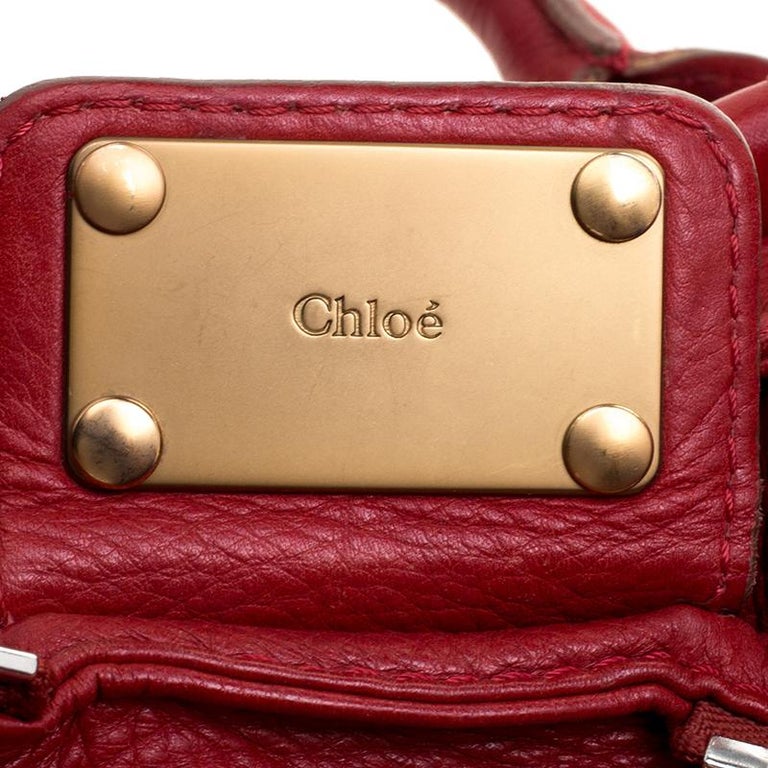 Chloe Red Leather Medium Paddington Satchel For Sale at 1stDibs