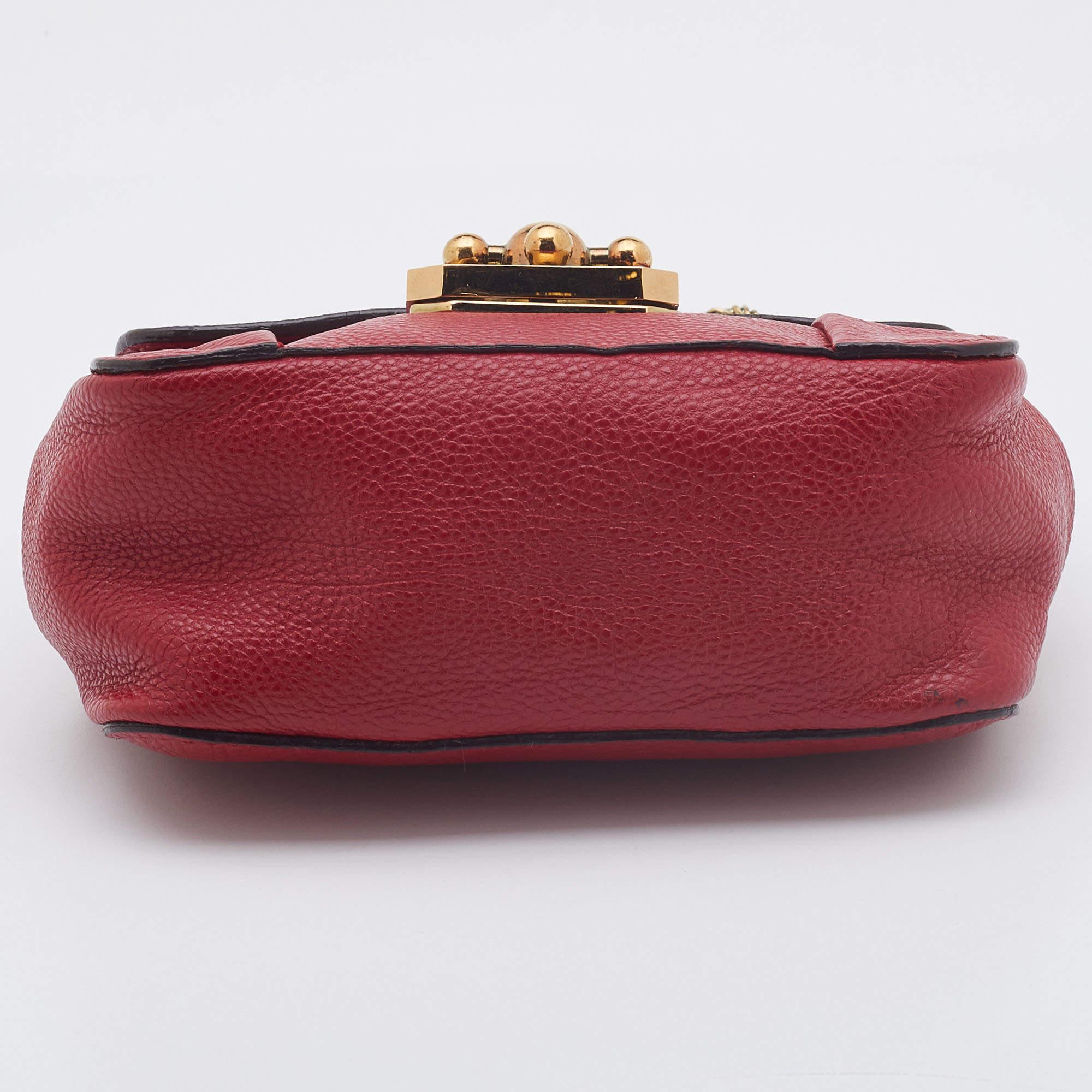 Chloe Red Leather Mini Elsie Crossbody Bag For Sale at 1stDibs