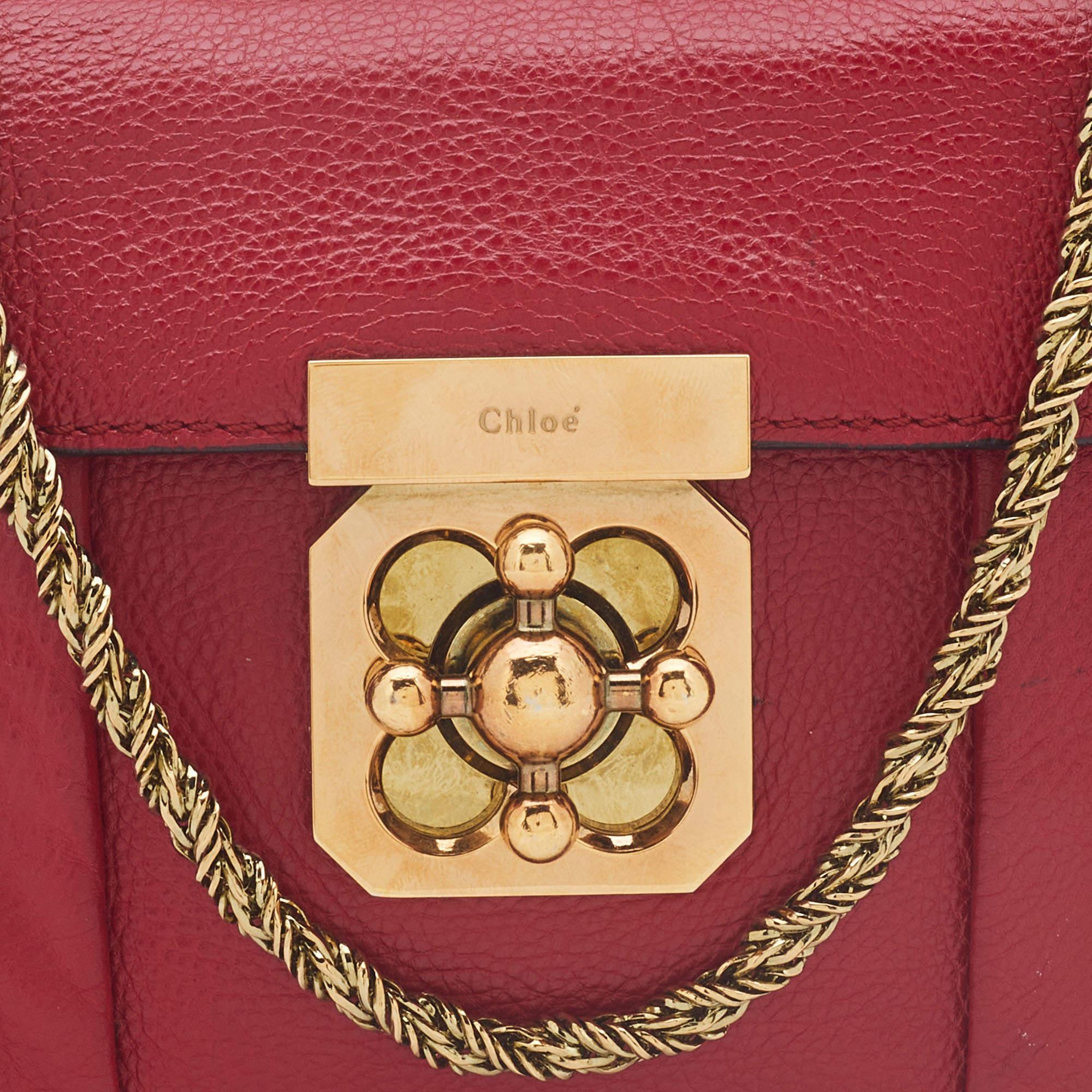Chloe Red Leather Mini Elsie Crossbody Bag For Sale at 1stDibs