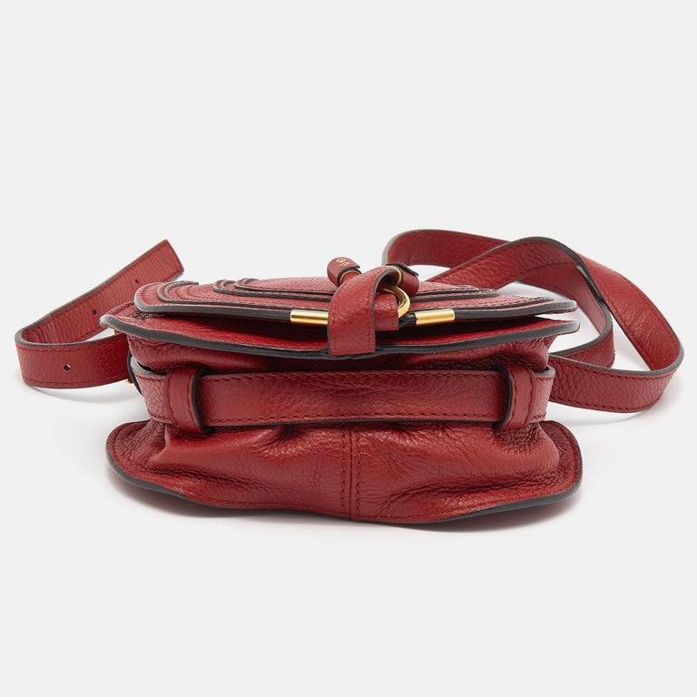 Chloe Red Leather Mini Marcie Crossbody Bag at 1stDibs