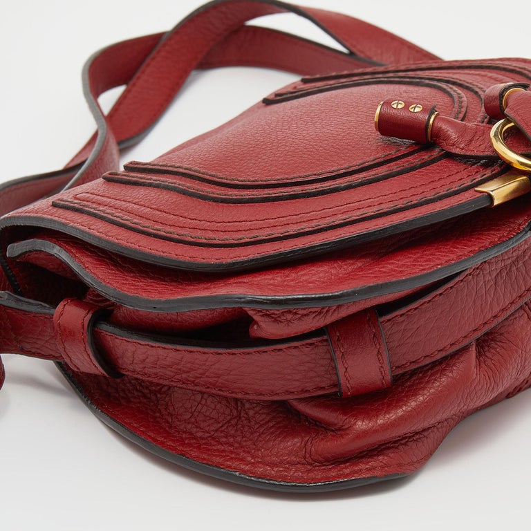 Chloe Red Leather Mini Marcie Crossbody Bag at 1stDibs