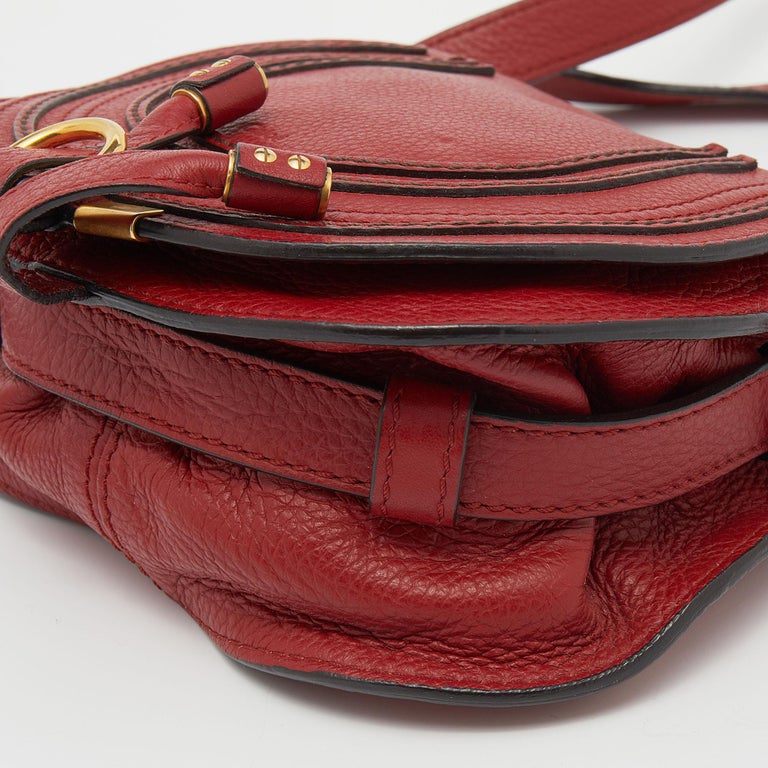 Chloe Red Leather Mini Marcie Crossbody Bag at 1stDibs