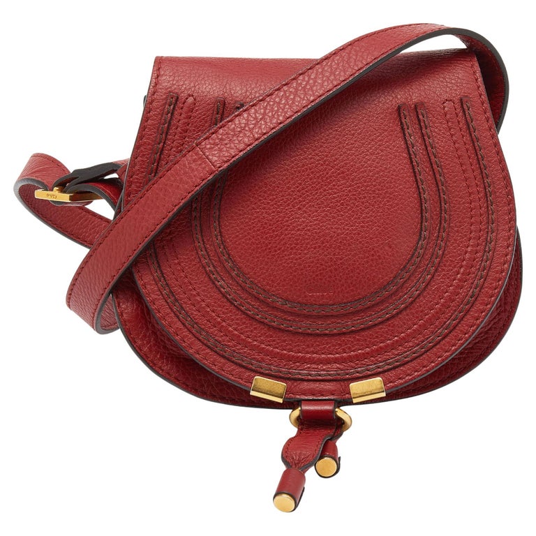 Chloe Red Leather Mini Marcie Crossbody Bag at 1stDibs
