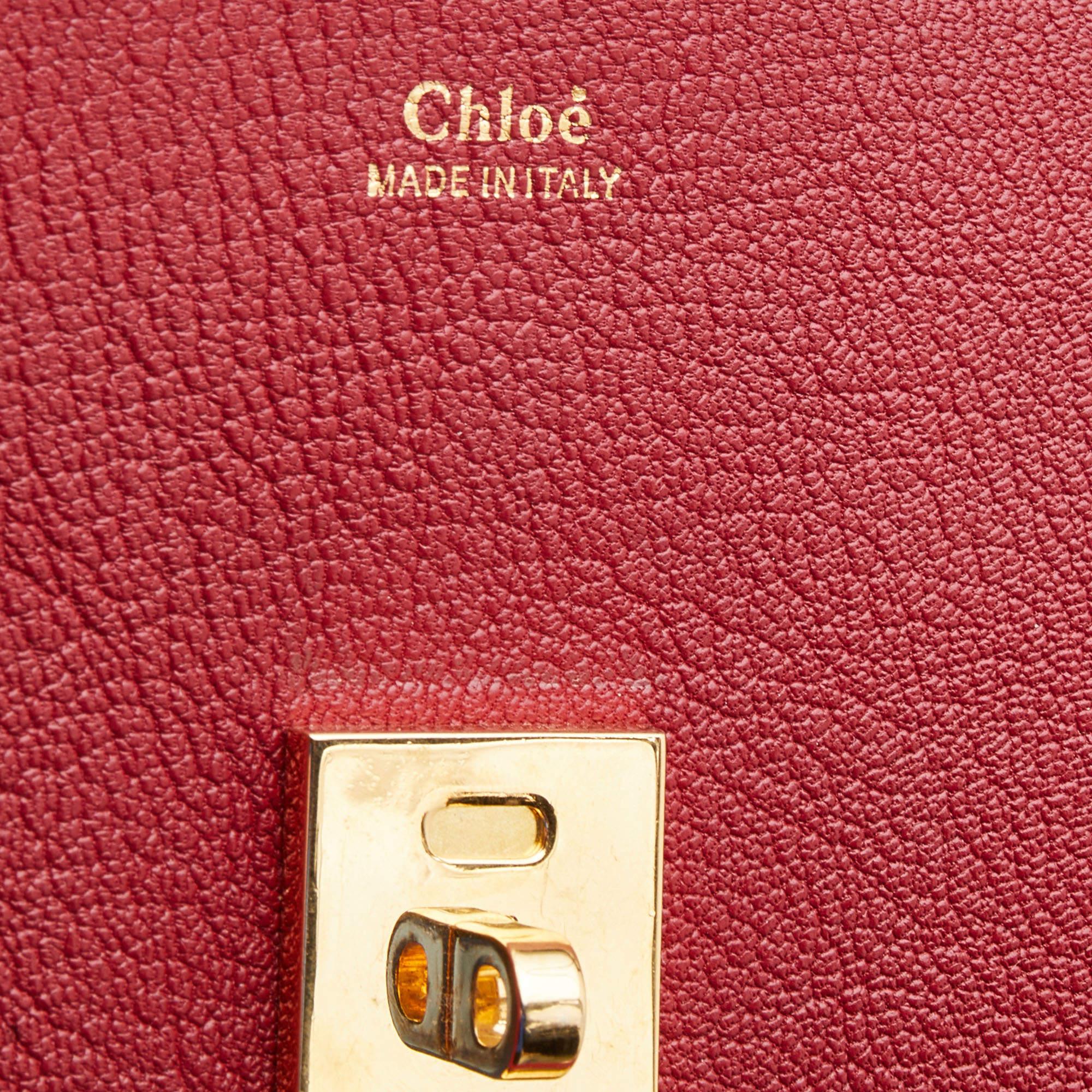 Chloe Red Leather Small Drew Chain Crossbody Bag For Sale at 1stDibs