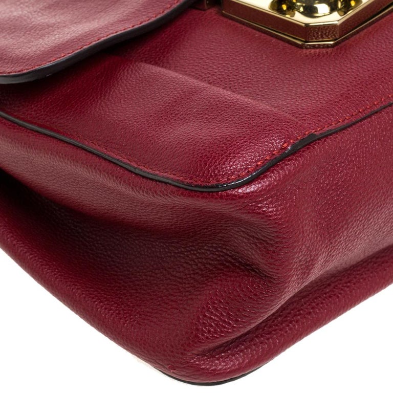 Chloe Red Leather Small Elsie Shoulder Bag at 1stDibs