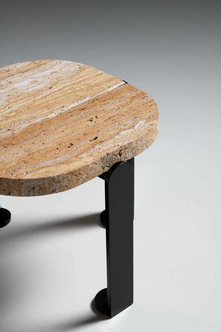 Chloe Side Table Travertine, Memphis, France, Le Berre Vevaud For Sale ...