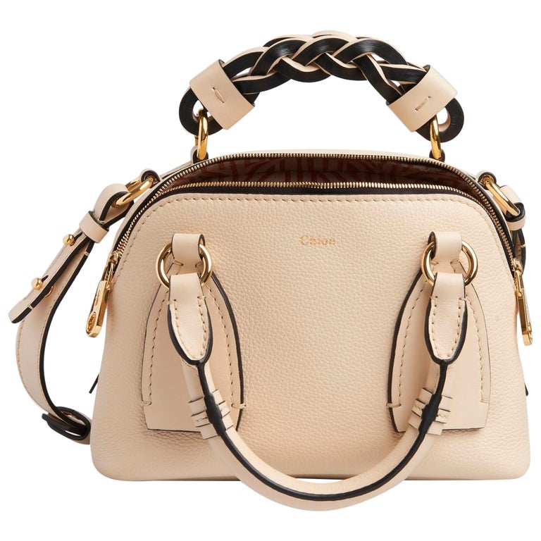 Chloe Sweet Beige Grained and Shiny Calfskin Daria Medium Handbag at ...