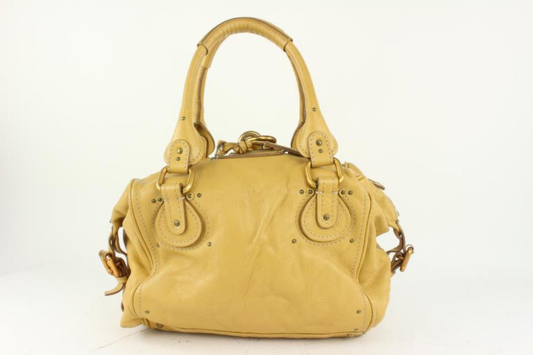 Chloé Tan Leather Paddington Padlock Satchel 1CHL1020 For Sale at 1stDibs