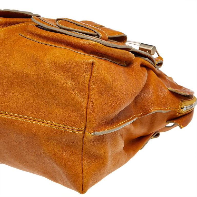 Chloe Tan Leather Saskia Square Tote Bag For Sale at 1stDibs