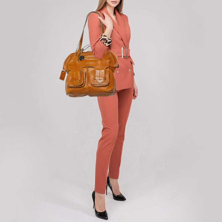 Chloe Tan Leather Saskia Square Tote Bag For Sale at 1stDibs