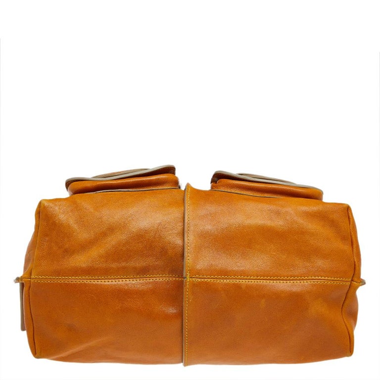 Chloe Tan Leather Saskia Square Tote Bag For Sale at 1stDibs