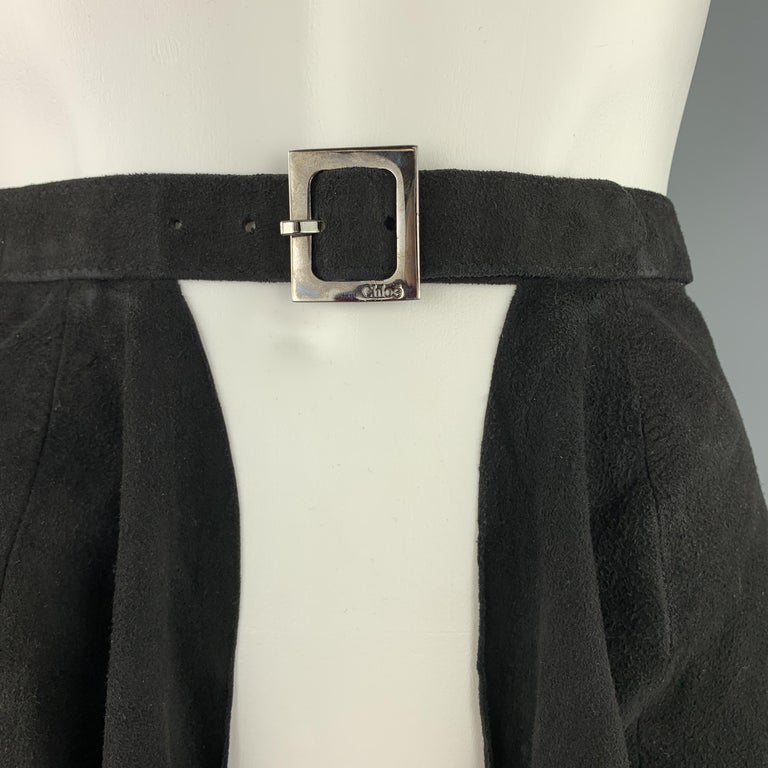 CHLOE Vintage Black Suede Ruffle Peplum Waist Belt at 1stDibs | chloe belt