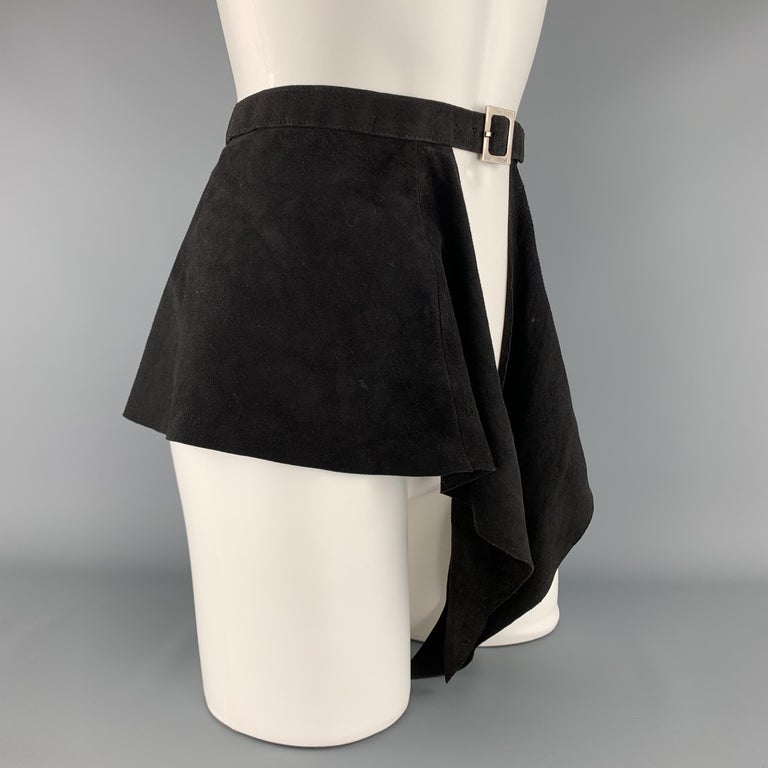 CHLOE Vintage Black Suede Ruffle Peplum Waist Belt at 1stDibs | chloe belt