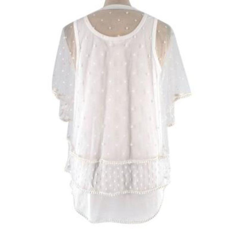 Chloe White Embroidered Tulle Double Layer Vest For Sale at 1stDibs