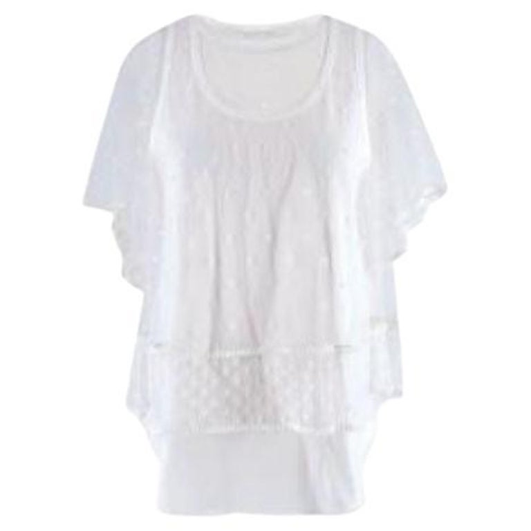 Chloe White Embroidered Tulle Double Layer Vest For Sale at 1stDibs