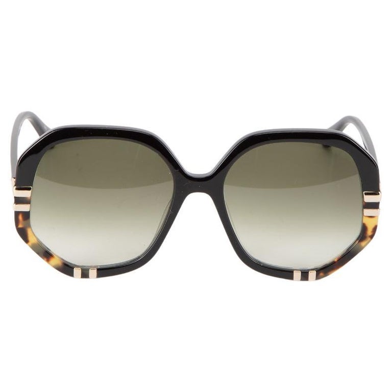 Chloé Women's Black and Tortoiseshell Contrast Oversized Sunglasses For ...
