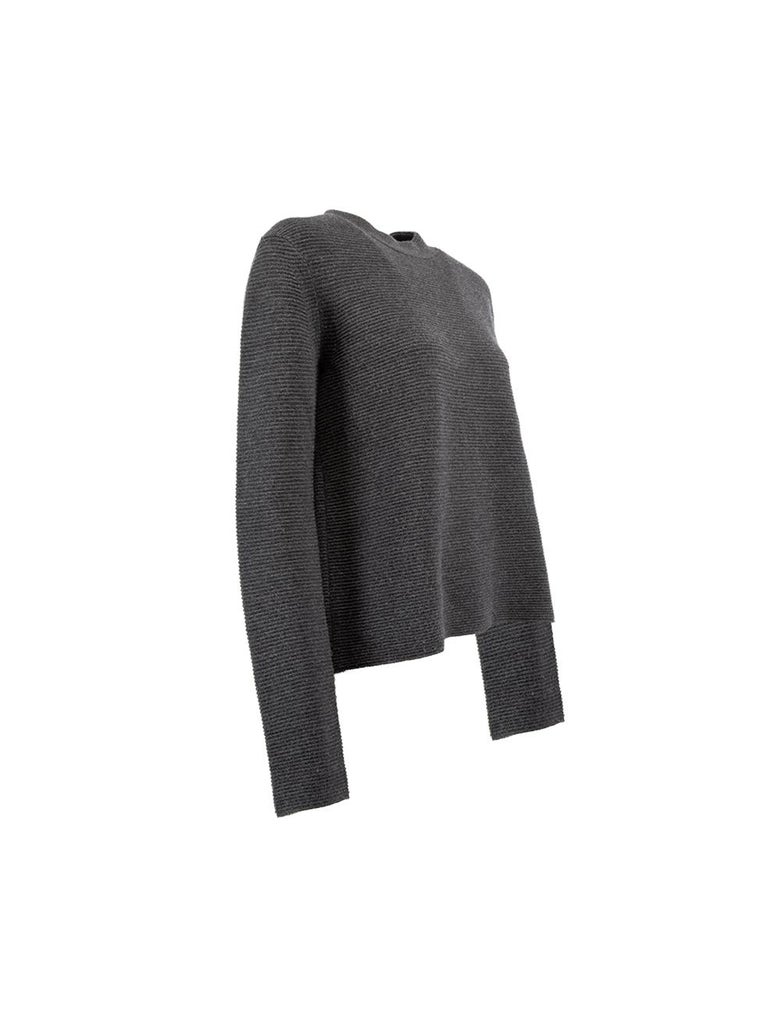 Chloé Women's Grey Mock Neck Zipped Back Jumper For Sale at 1stDibs