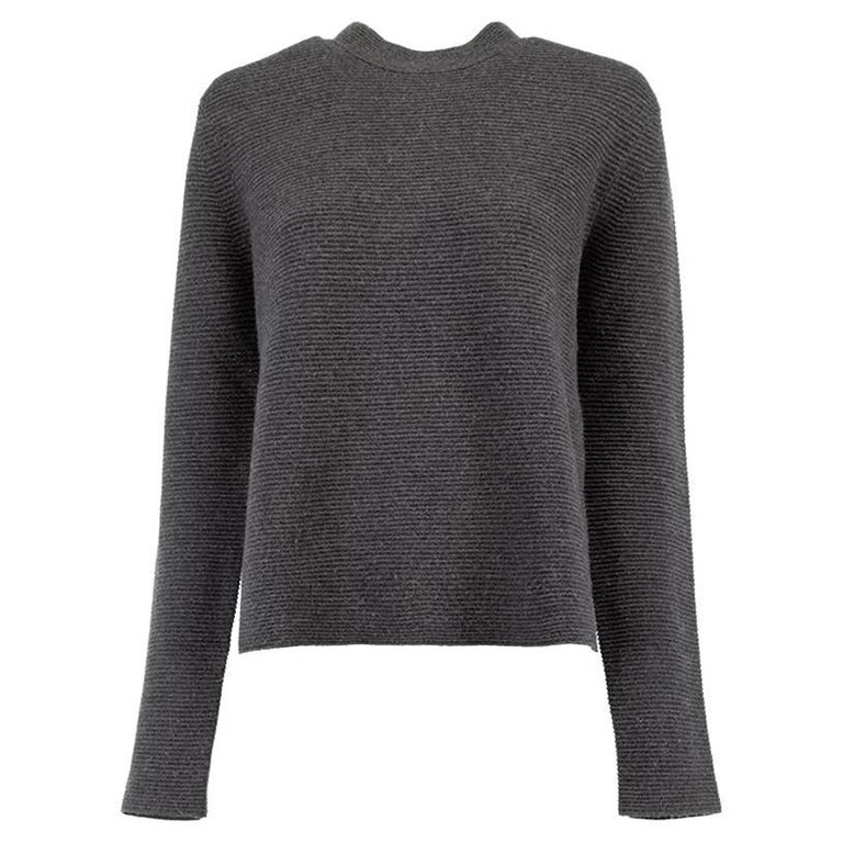 Chloé Women's Grey Mock Neck Zipped Back Jumper For Sale at 1stDibs