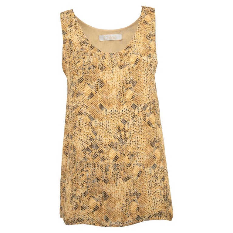 Chloé Women's Silk Sleeveless Snakeskin Top For Sale at 1stDibs