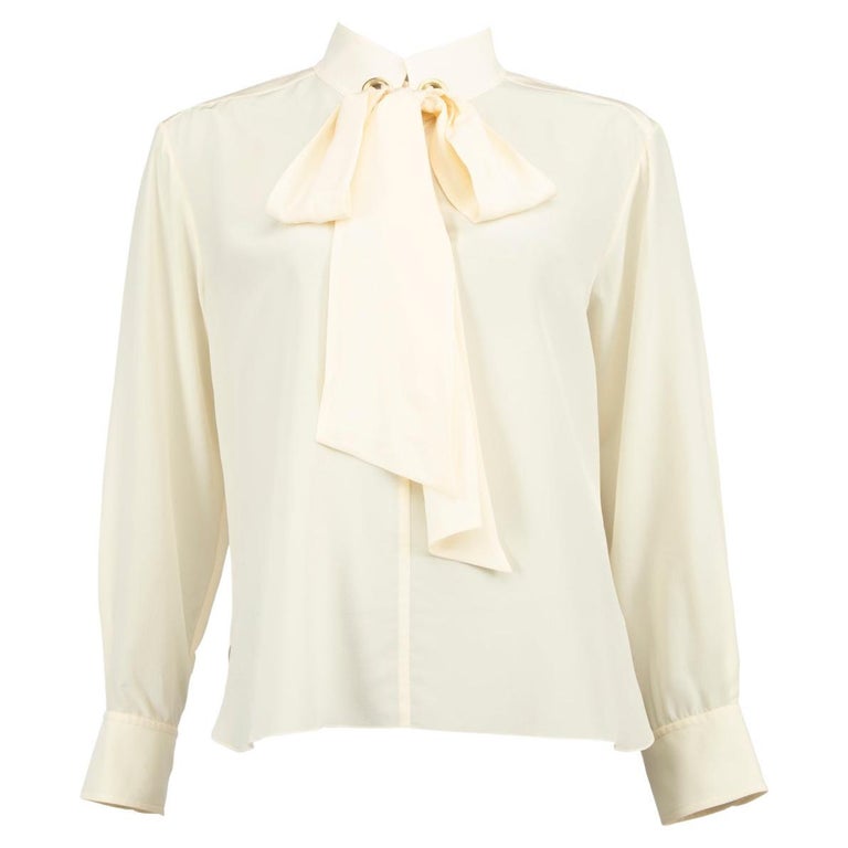 Chloé Women's Silk Tie Blouse For Sale at 1stDibs
