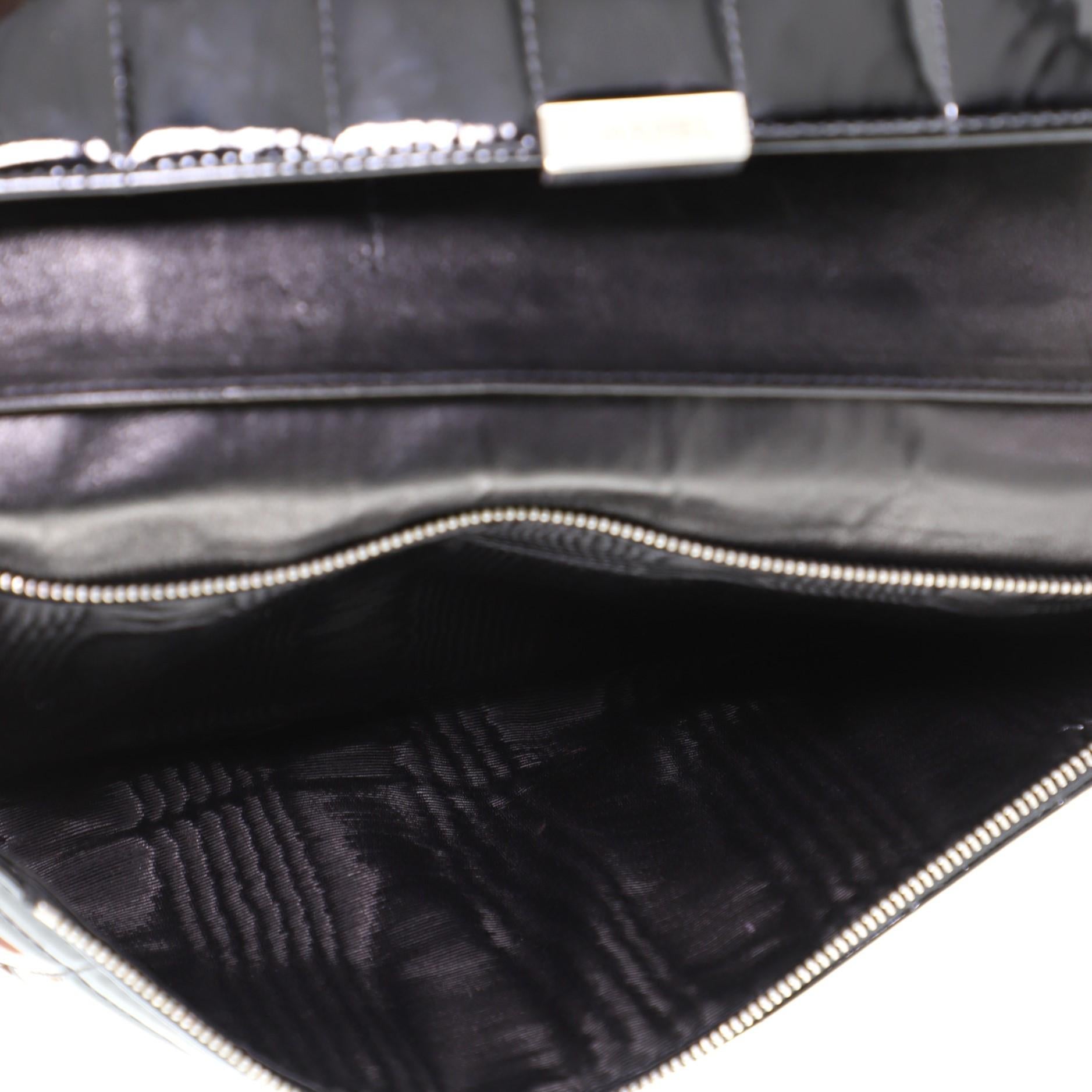 Chocolate Bar Chain Clutch Quilted Patent at 1stDibs