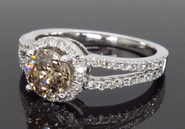 Chocolate Diamond Halo Engagement Ring at 1stDibs | chocolate diamond ...