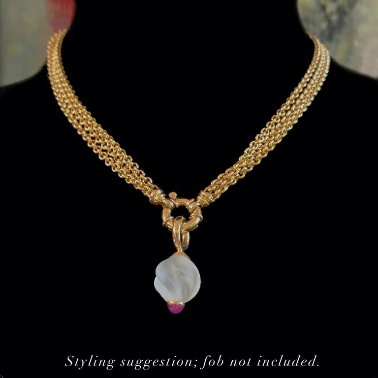 Choker Length Triple Rolo Chain with Bolt Ring Closure in 18 Karat ...