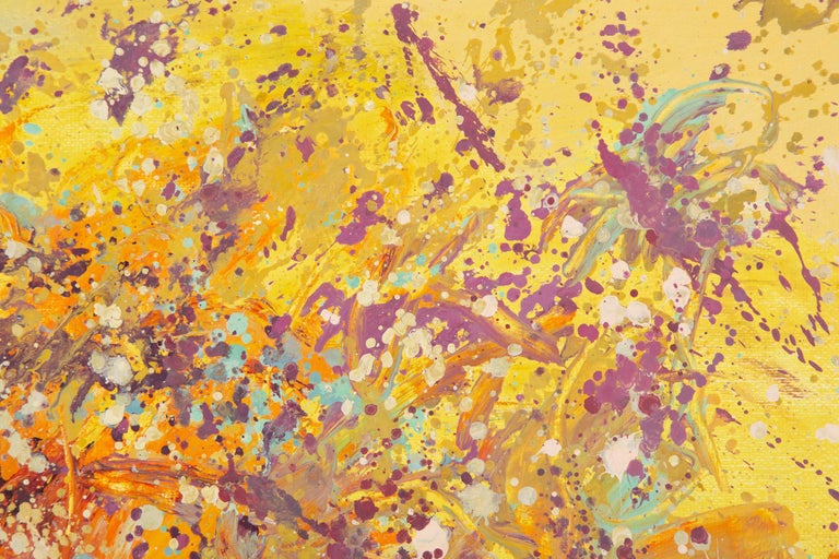 Chong Liu - Chong Liu Abstract Original Oil On Canvas "Untitled - Yellow" For Sale at 1stDibs