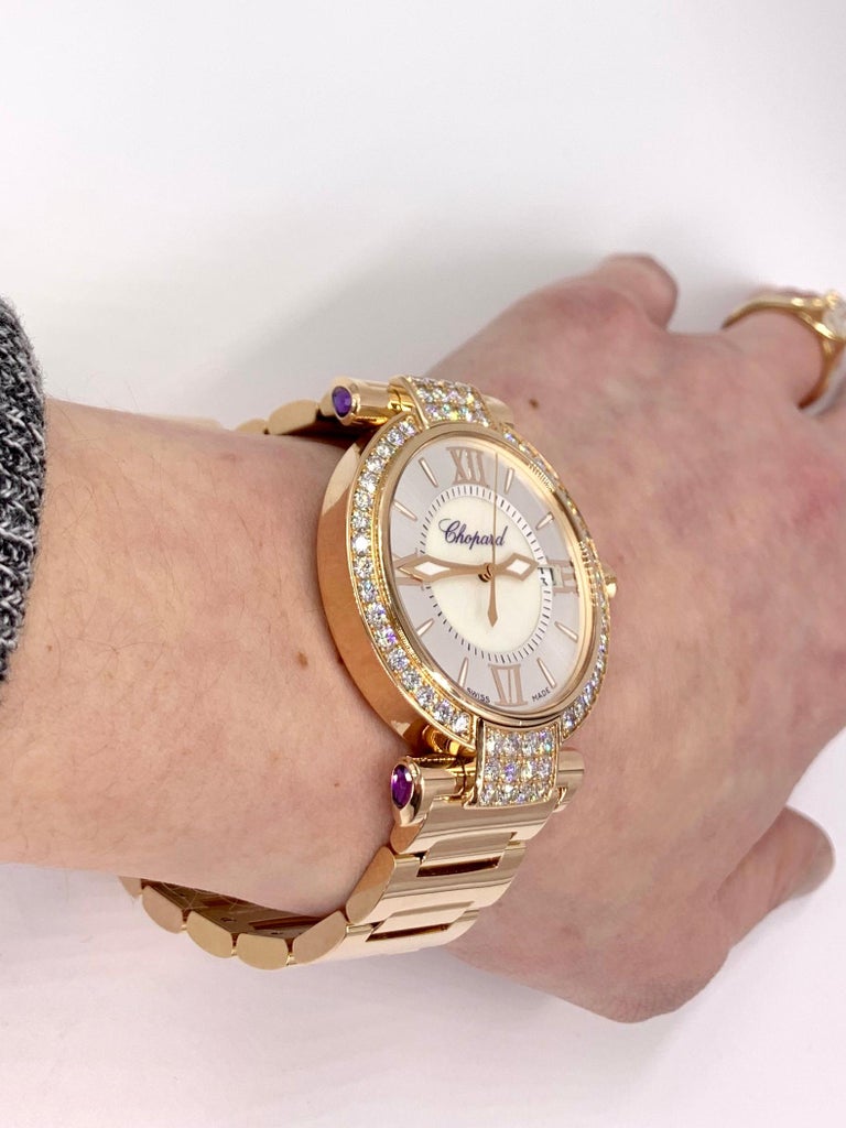 Chopard 18 Karat Rose Gold and Diamond Imperiale Watch For Sale at ...