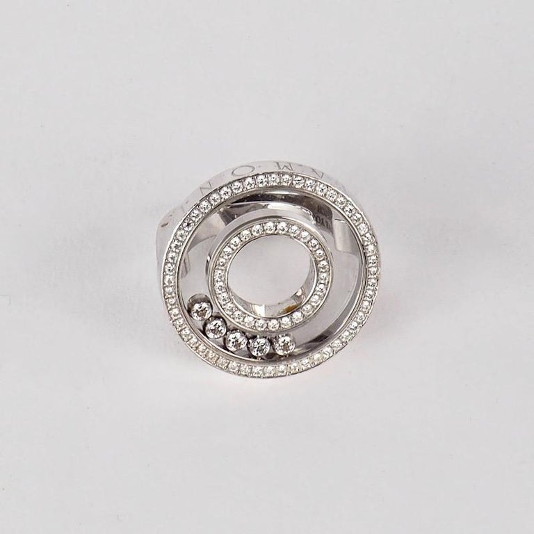 Chopard 18 Karat White Gold and Diamond 'Happy Spirit' Ring 1 carat at ...