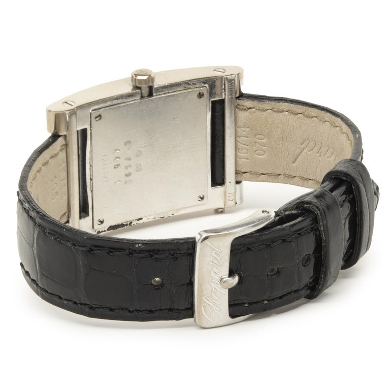 Chopard 18 Karat White Gold Diamond H Watch at 1stDibs
