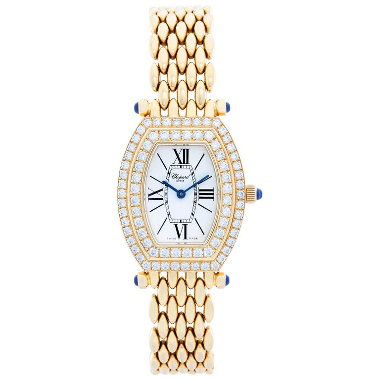 Chopard 18 Karat Yellow Gold Diamond Ladies Watch 551 1 at 1stDibs ...
