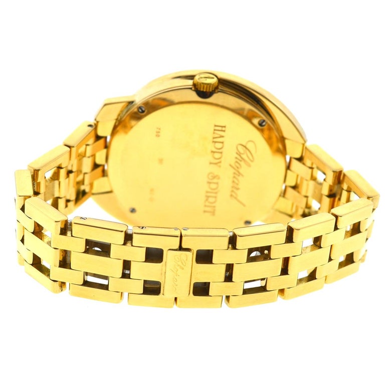Chopard 18 Karat Yellow Gold Happy Spirit Diamond Ladies Watch at 1stDibs