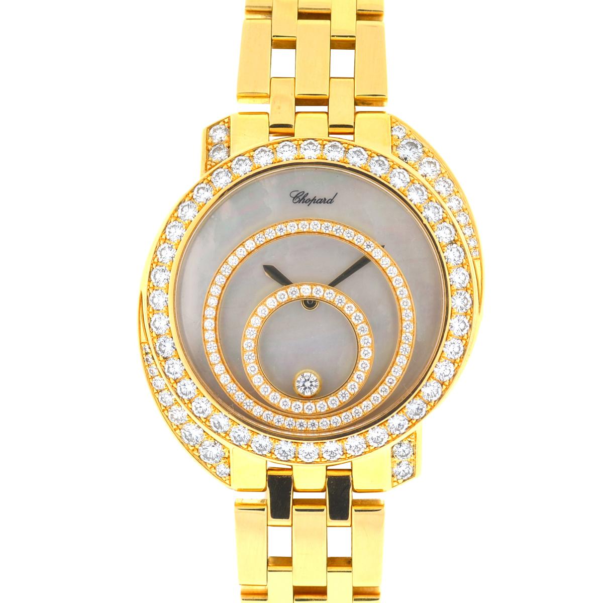 Chopard 18 Karat Yellow Gold Happy Spirit Diamond Ladies Watch at 1stDibs