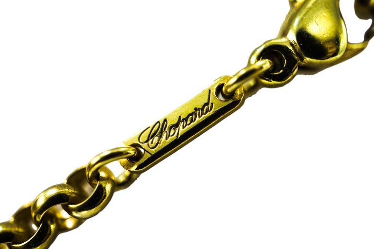 Chopard 18 Carat Yellow Gold Necklace with Diamond Key Pendant at 1stDibs