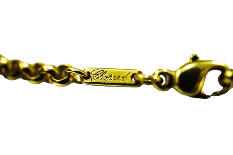 Chopard 18 Carat Yellow Gold Necklace with Diamond Key Pendant at 1stDibs