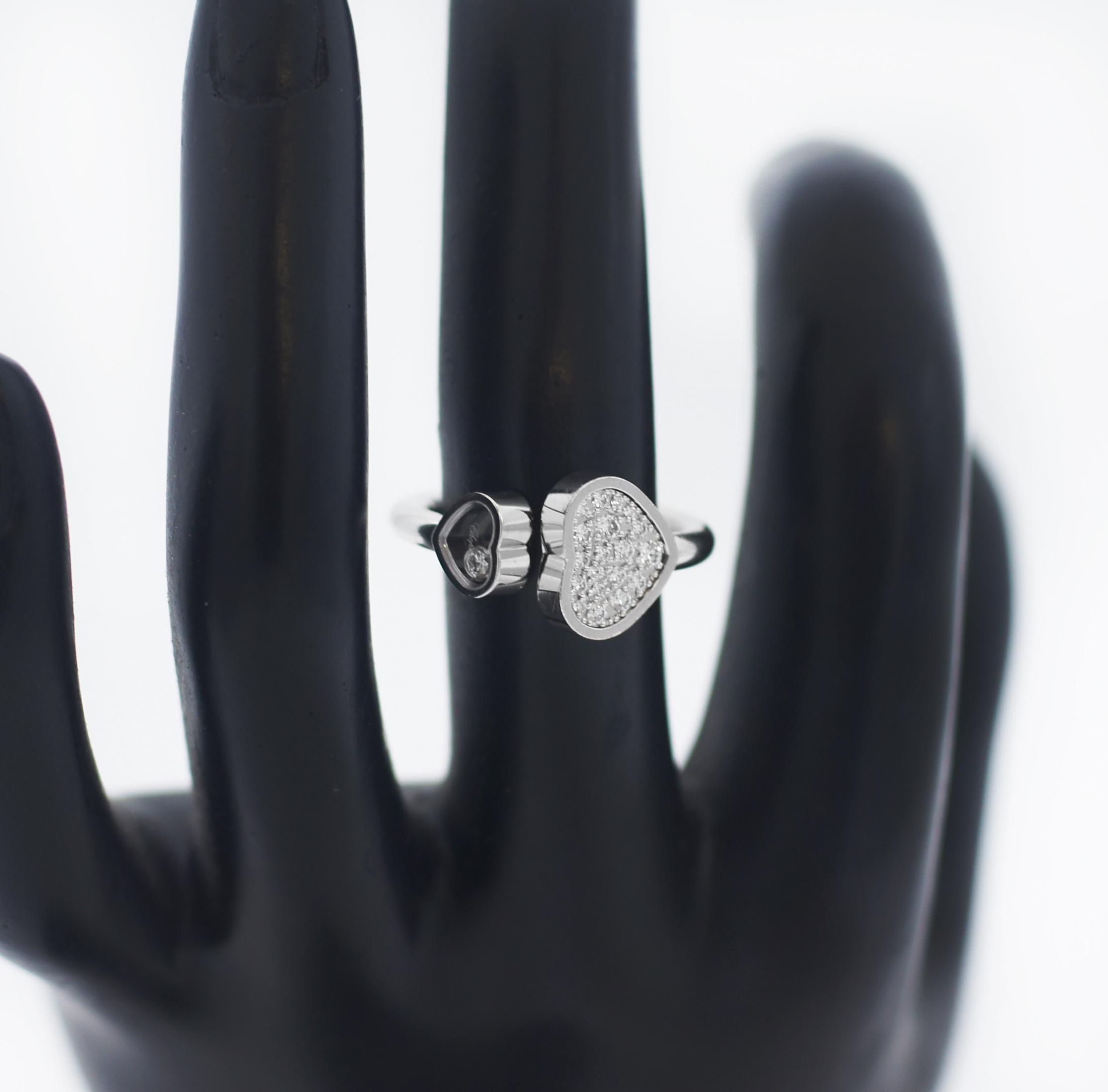 Chopard 18k Gold and Diamonds Happy Hearts Ring For Sale at 1stDibs