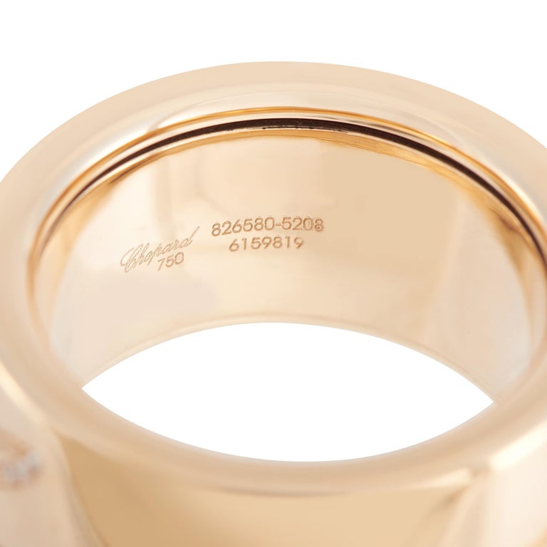 Chopard 18K Rose Gold 0.28 Ct Diamond Revolving Signature Band Ring For ...