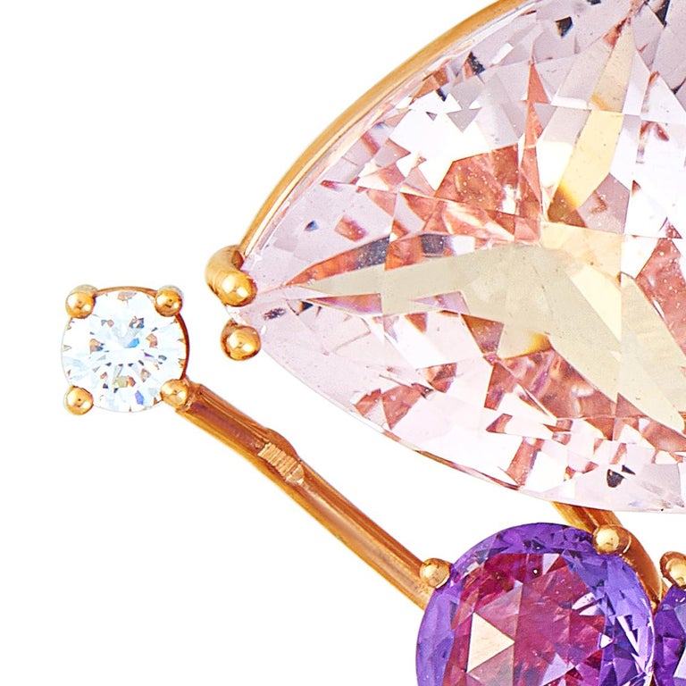 Chopard 18 Karat Rose Gold Diamond, Amethyst and Morganite Butterfly ...