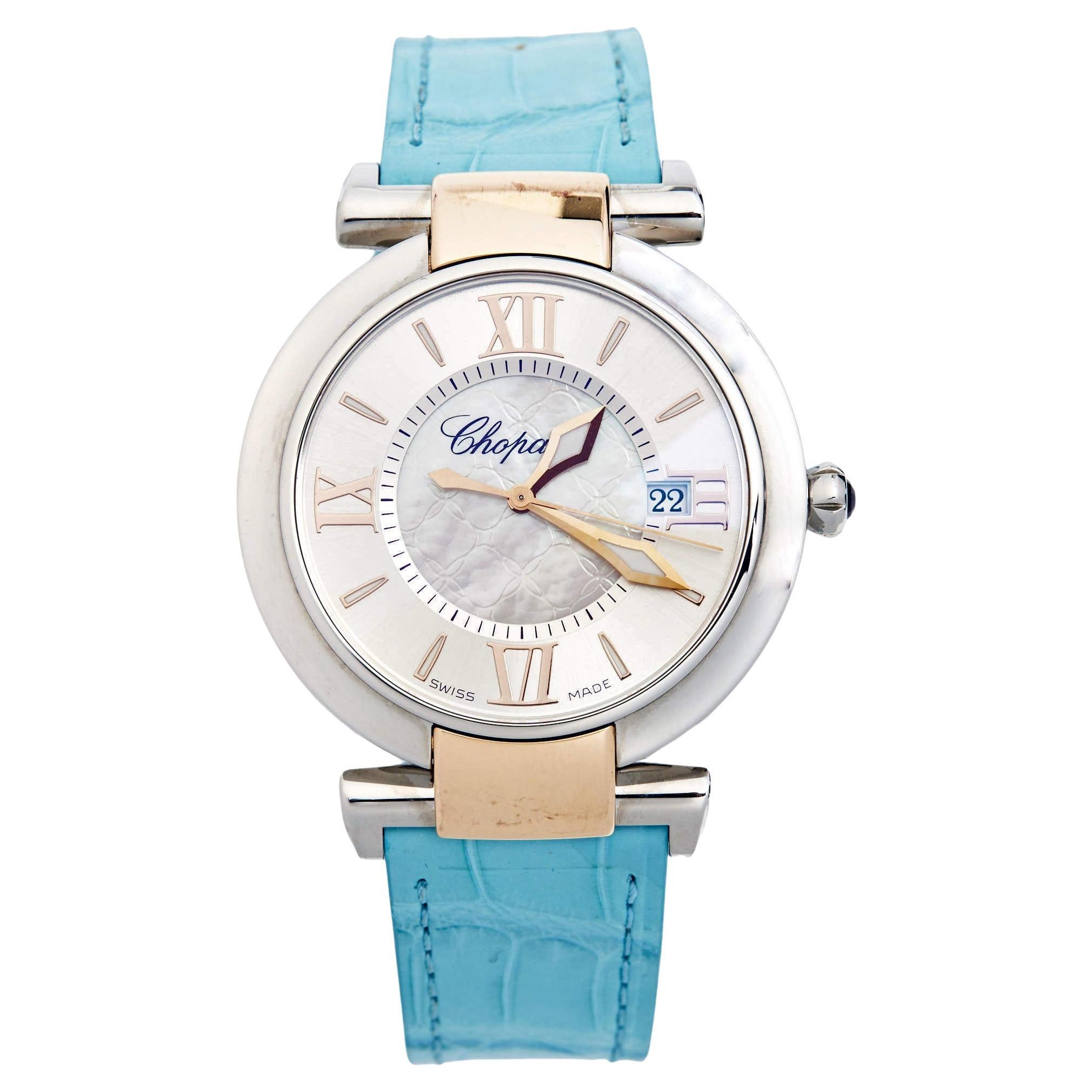 Chopard Ladies Diamond Sapphire White Gold 40mm Chronograph Imperiale ...