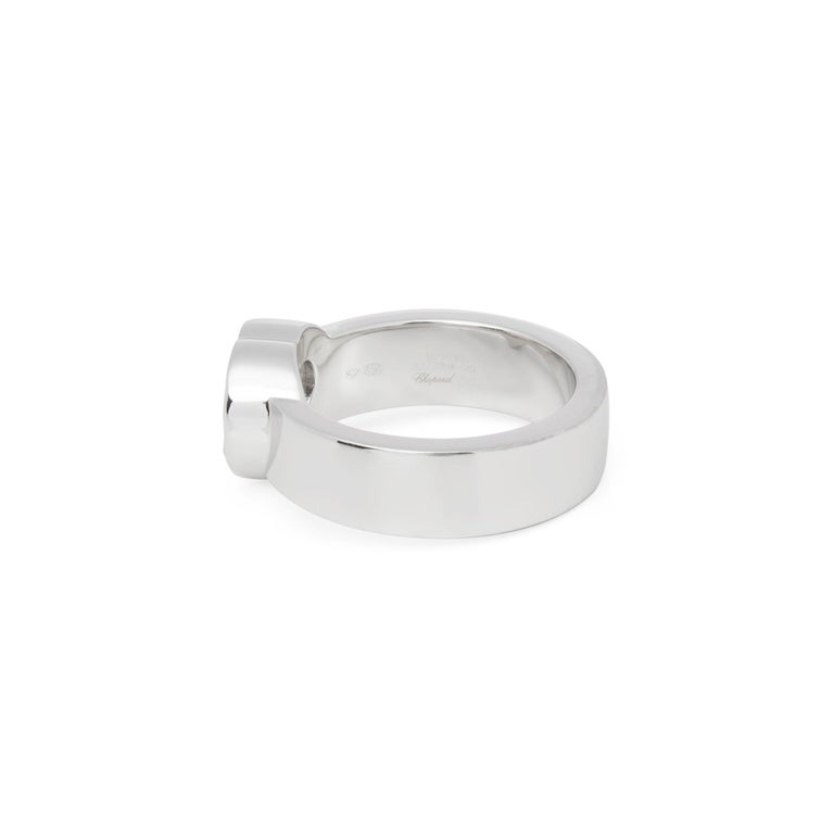 Chopard 18 Karat White Gold Chopard Happy Diamonds Ring at 1stDibs