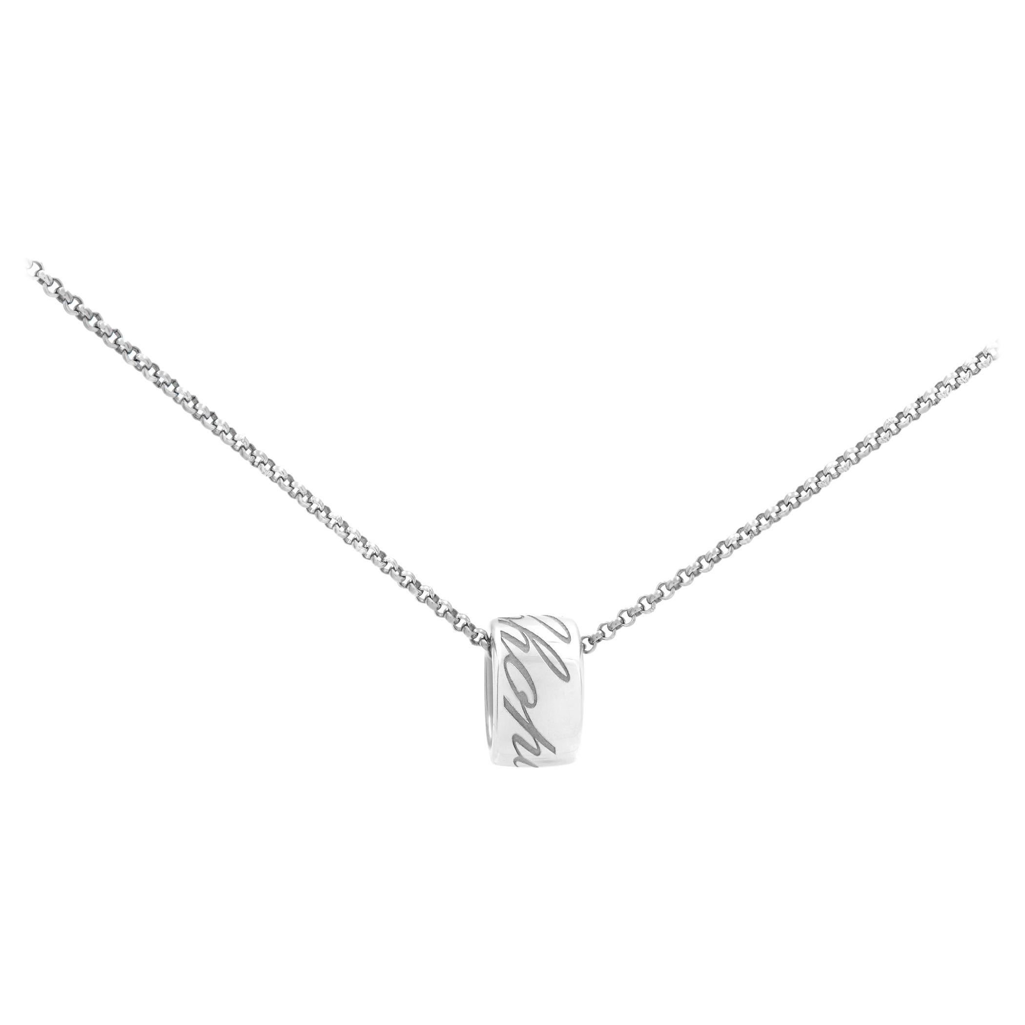Chopard 18K White Gold Chopardissimo Pendant Necklace For Sale at 1stDibs